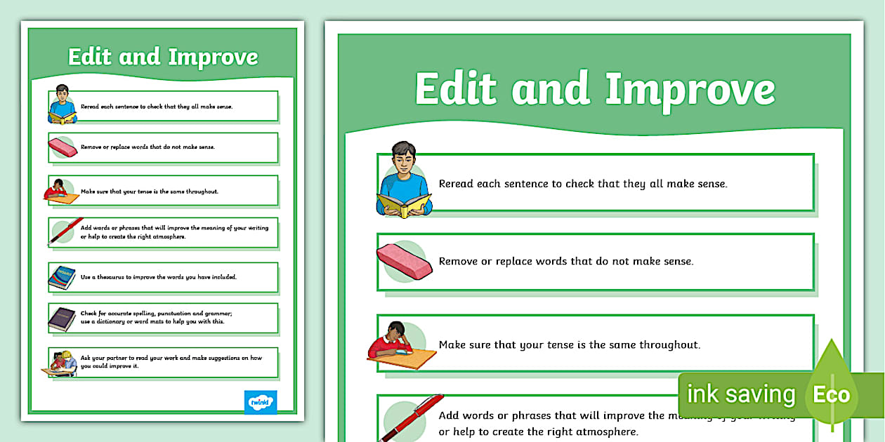 Edit and Improve Display Poster (teacher made) - Twinkl