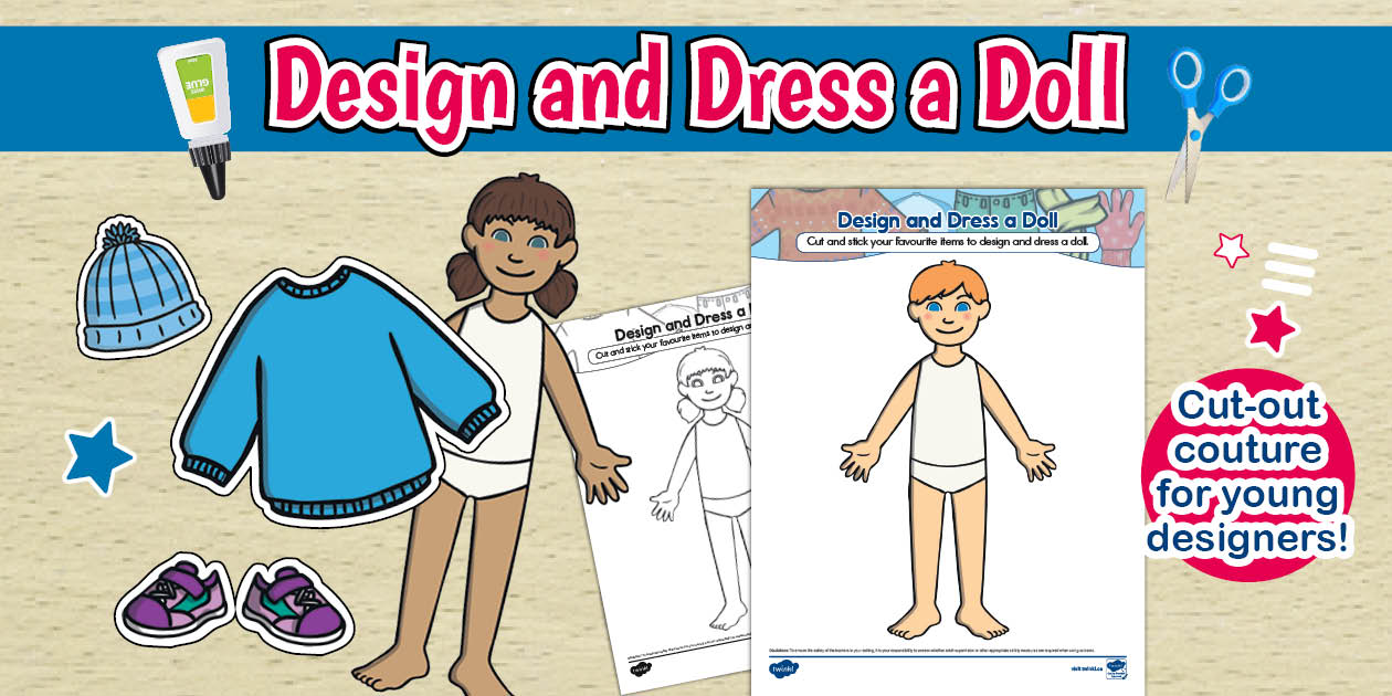 Design and Dress a Doll Cutting Skills Activity