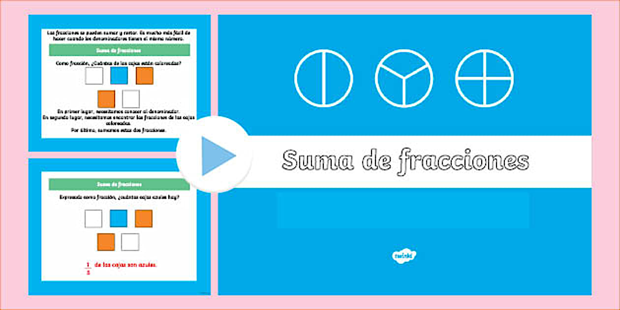 Powerpoint: Suma de fracciones - Twinkl