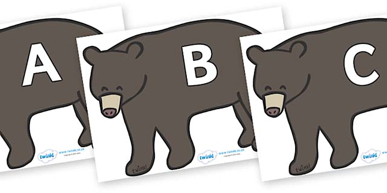 A-Z Alphabet on Grizzly Bears