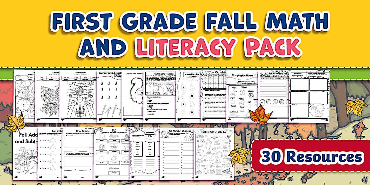 First Grade Fall Math and Literacy Packet (teacher made)