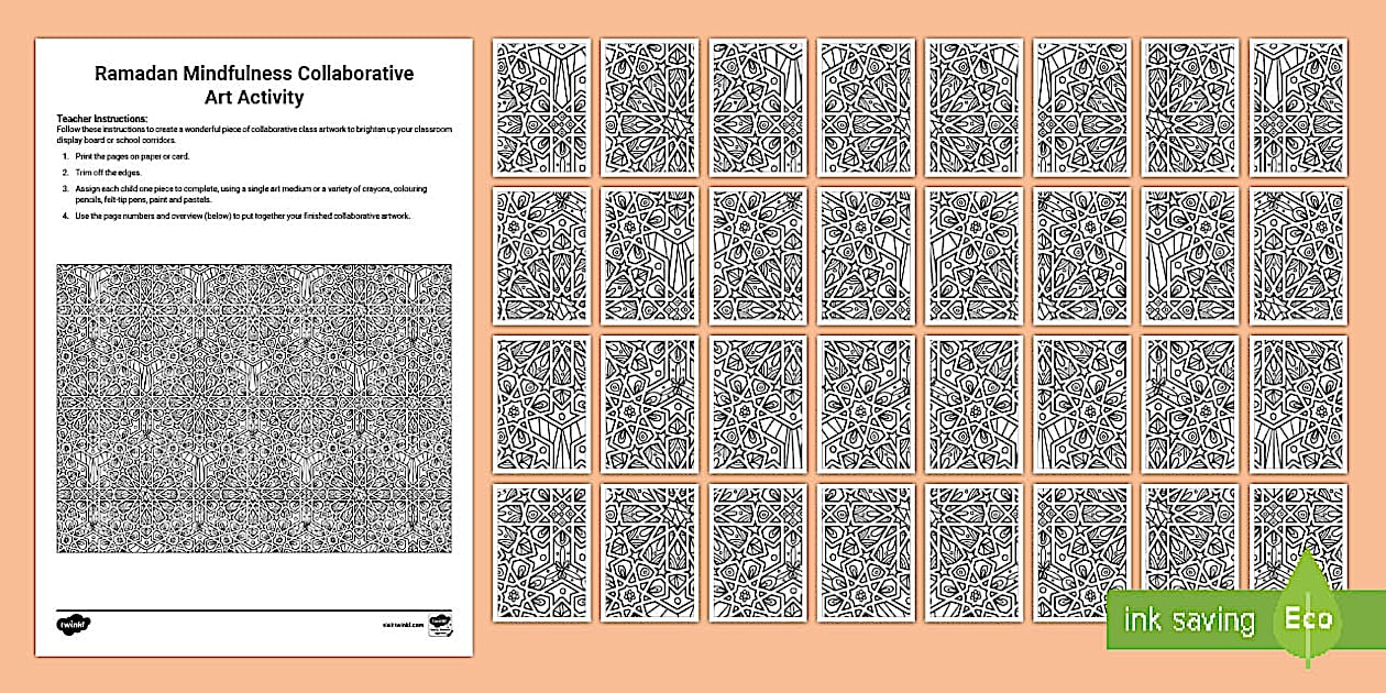 Ramadan Mindfulness Collaborative Colouring Activity - Islam