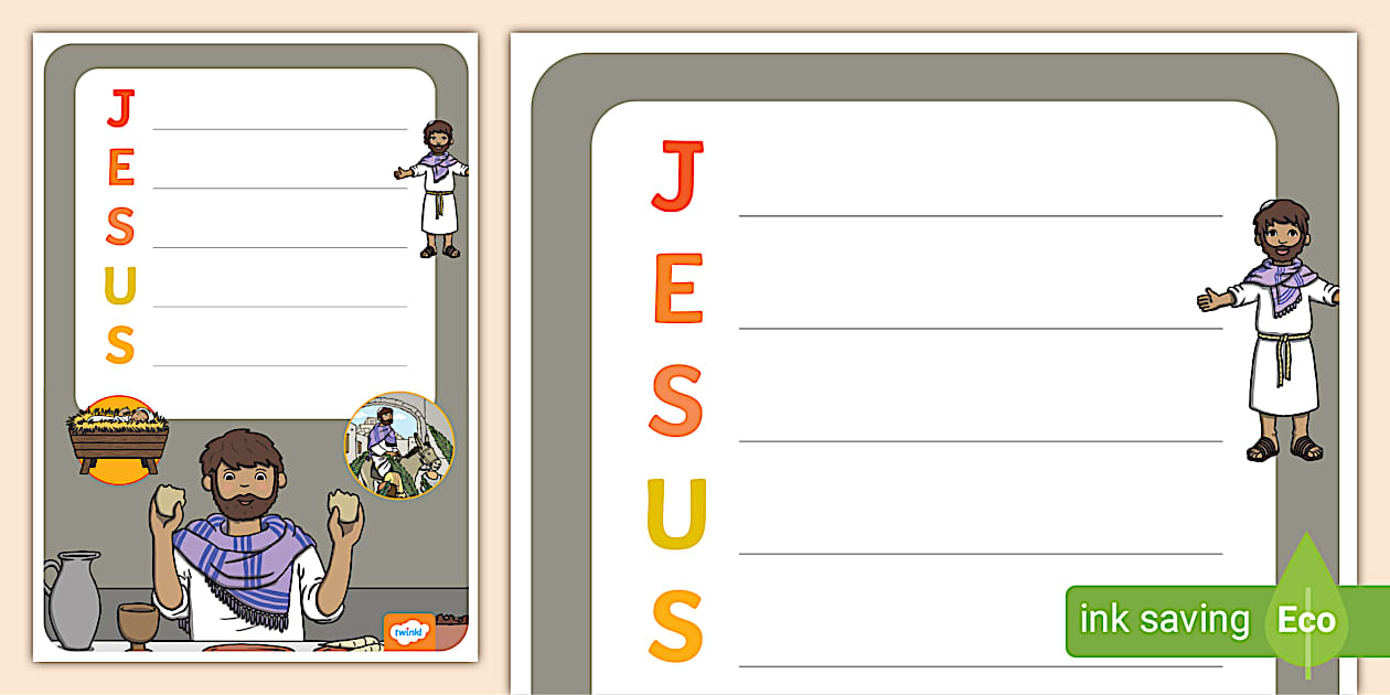 Jesus Acrostic Poem Template (teacher made) - Twinkl