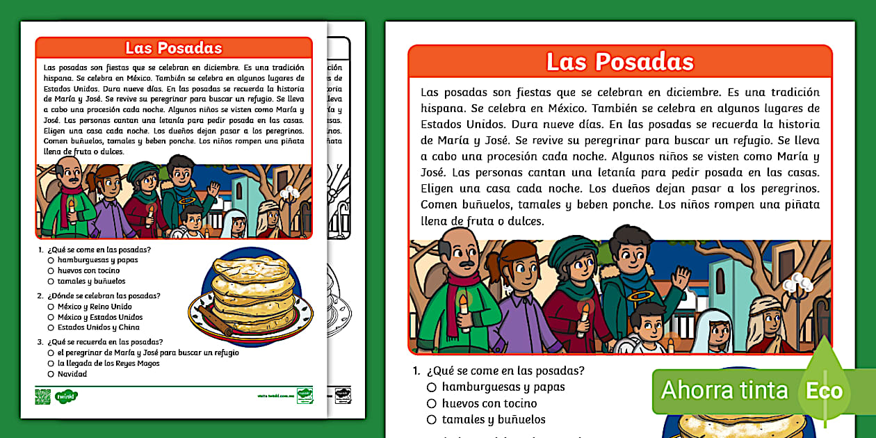 Las posadas - lectura para primaria baja - Twinkl