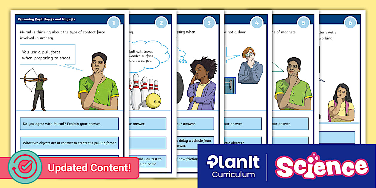 Science: Forces and Magnets: Year 3: Reasoning Cards
