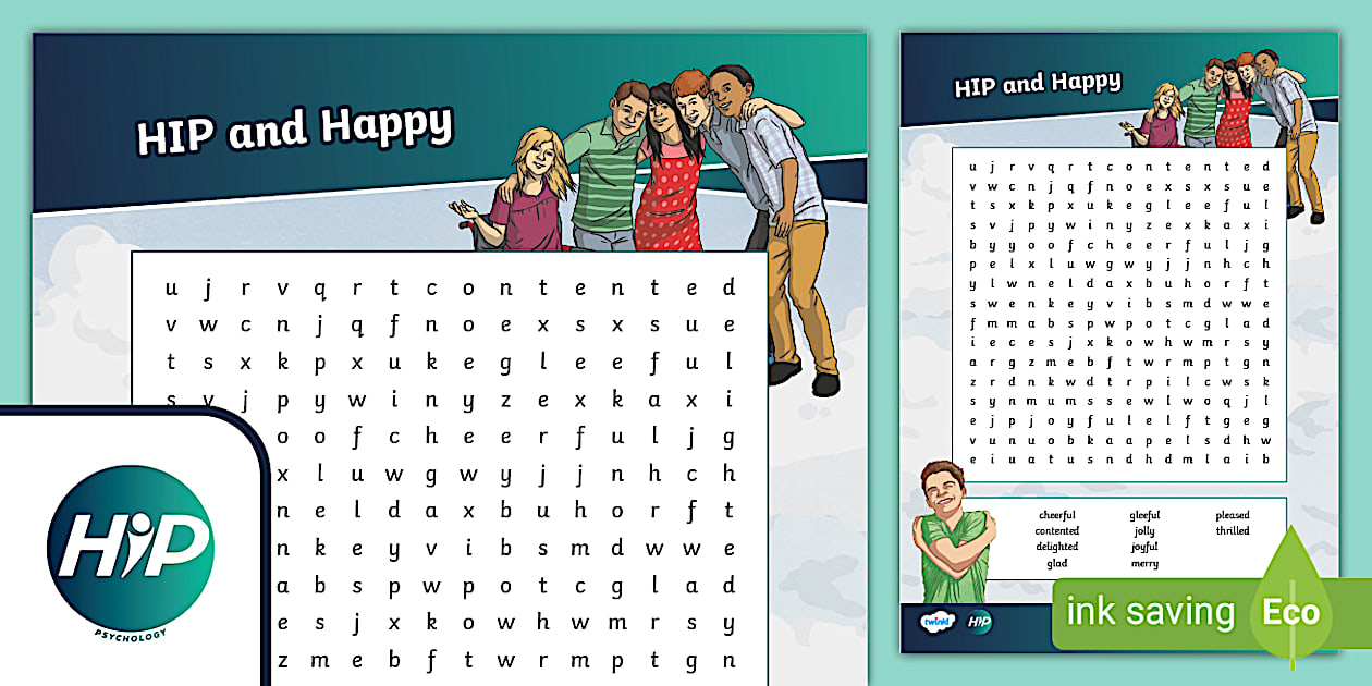 FREE! - HIP and Happy Word Search (teacher made) - Twinkl