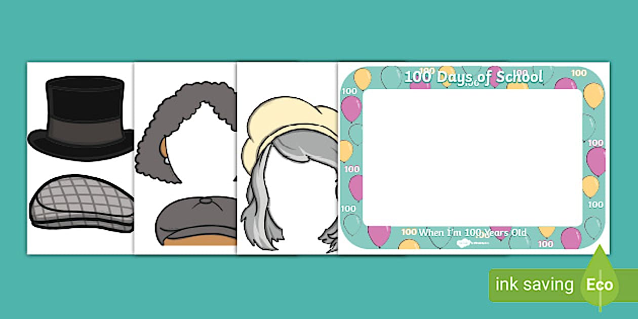 100 Days of School | Photo Booth Props | Primary Resource