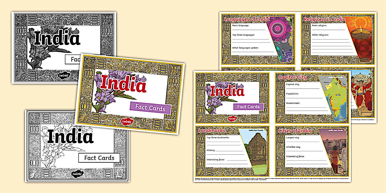 India Fact Cards Template - Twinkl