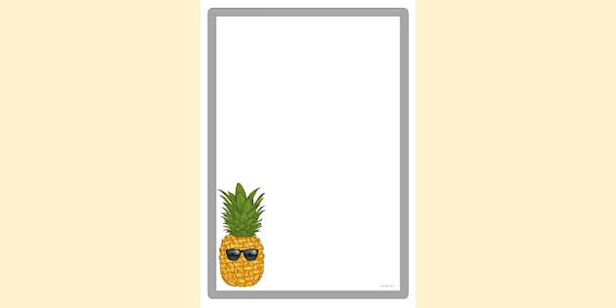 Simple Blank Pineapple with Sunglasses | Twinkl Page Borders
