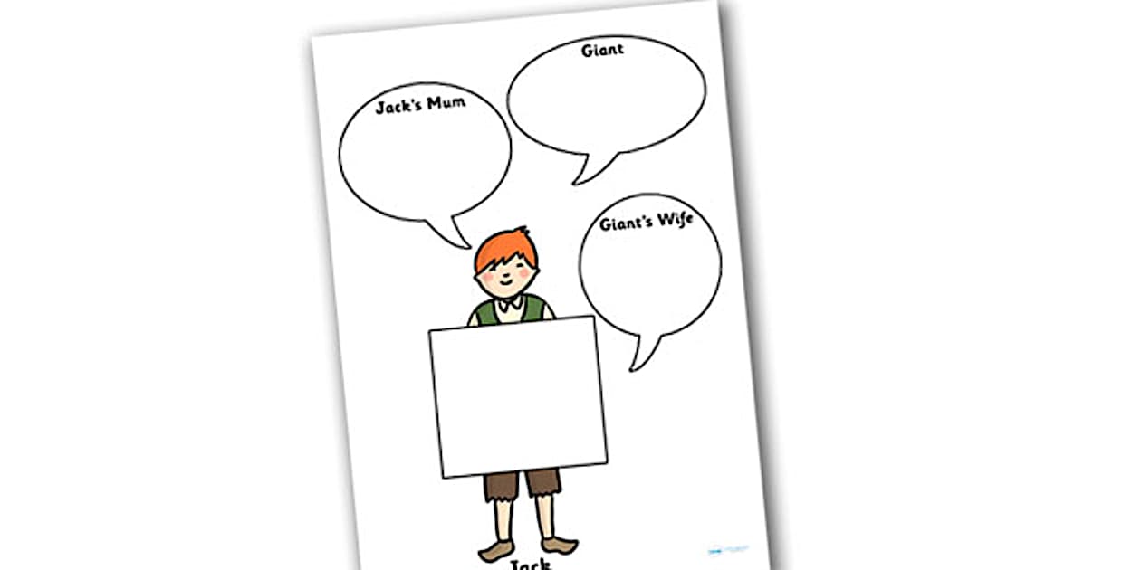 Jack and the Beanstalk Role on the Wall Worksheets - Twinkl