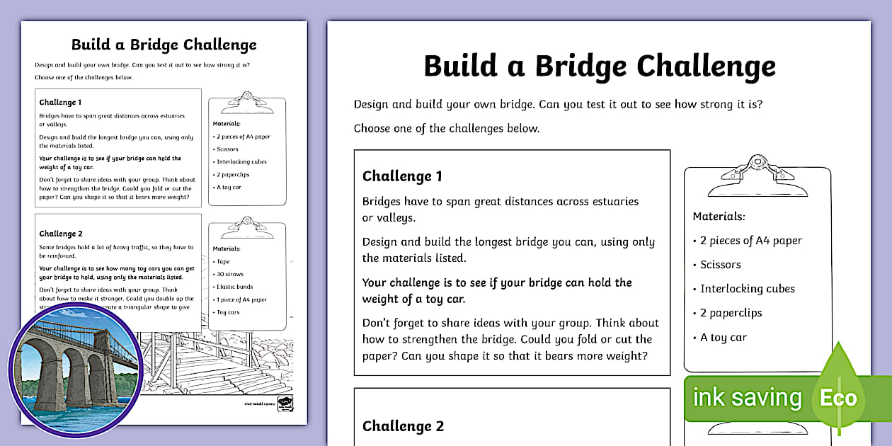 Bridges of Wales: Design a Bridge Activity (teacher made)