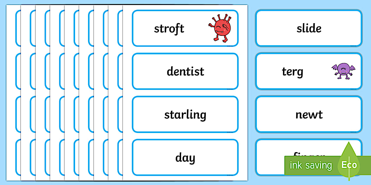 KS1 Nonsense Sorting Word Cards (teacher made) - Twinkl