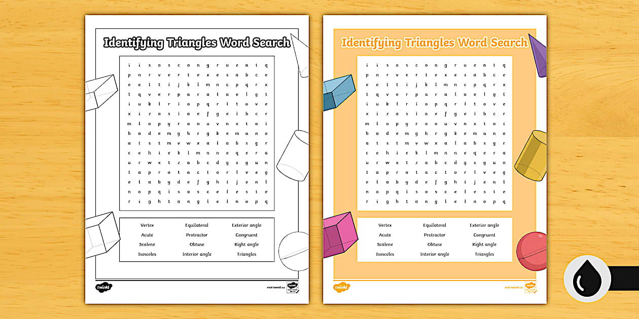 Grade 5 Geometry Word Search
