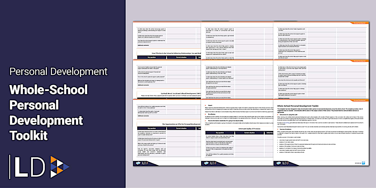 Personal Development in Schools Toolkit (teacher made)