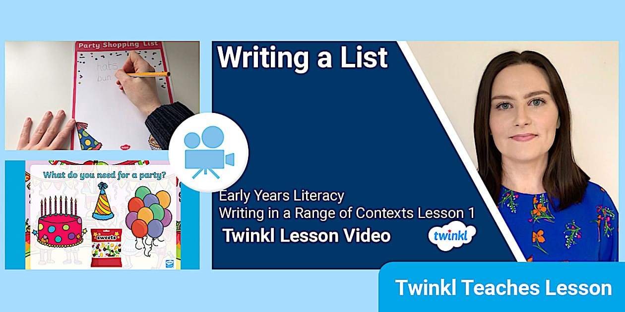 Writing a List Video Lesson | Early Years Literacy Resource