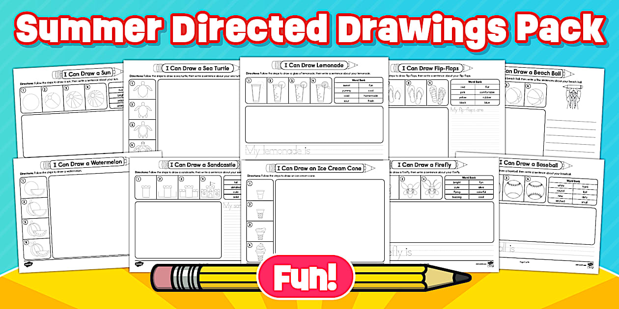 Summer Directed Drawings Pack | Printable Draw & Write