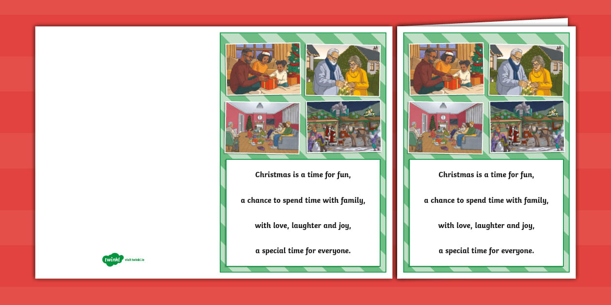 Christmas Poem Greetings Card (teacher made) - Twinkl