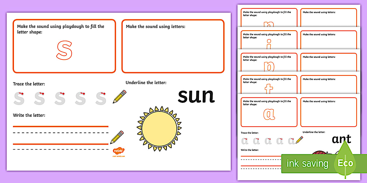 s, a, t, p, i, n Make Read Write Activity Mats - Twinkl