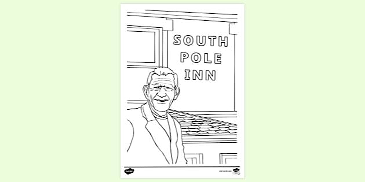 Tom Crean South Pole Inn Colouring Sheet | Colouring Sheets