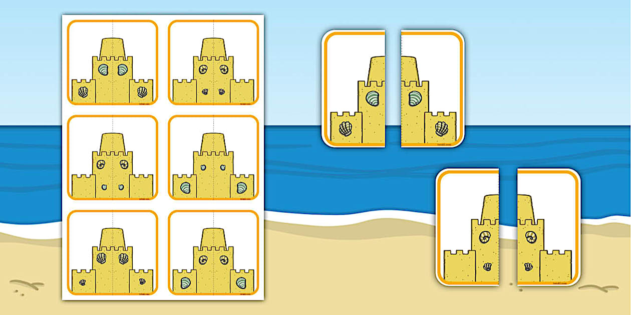 👉 Sandcastles Symmetry Matching Cards (teacher made)
