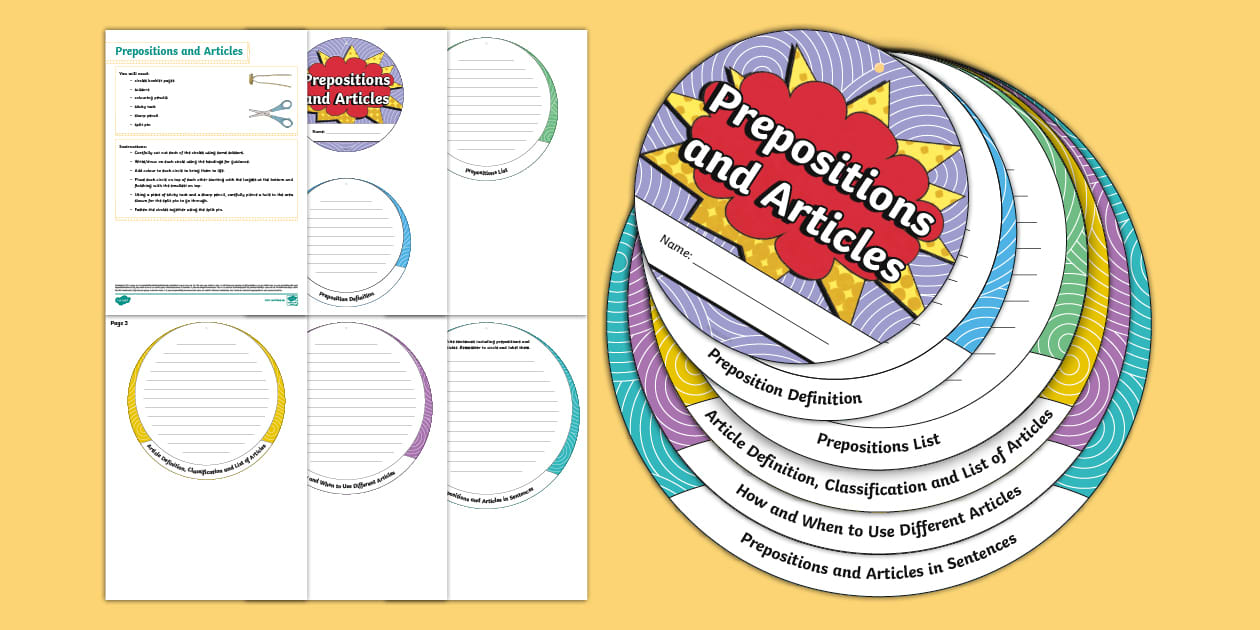 Prepositions and Articles Circles Booklet (teacher made)