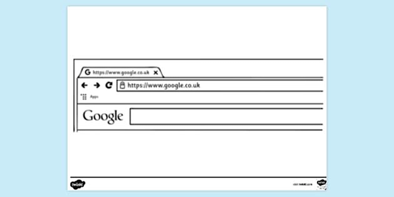 Google Address Bar and Icons Colouring | Colouring Sheets