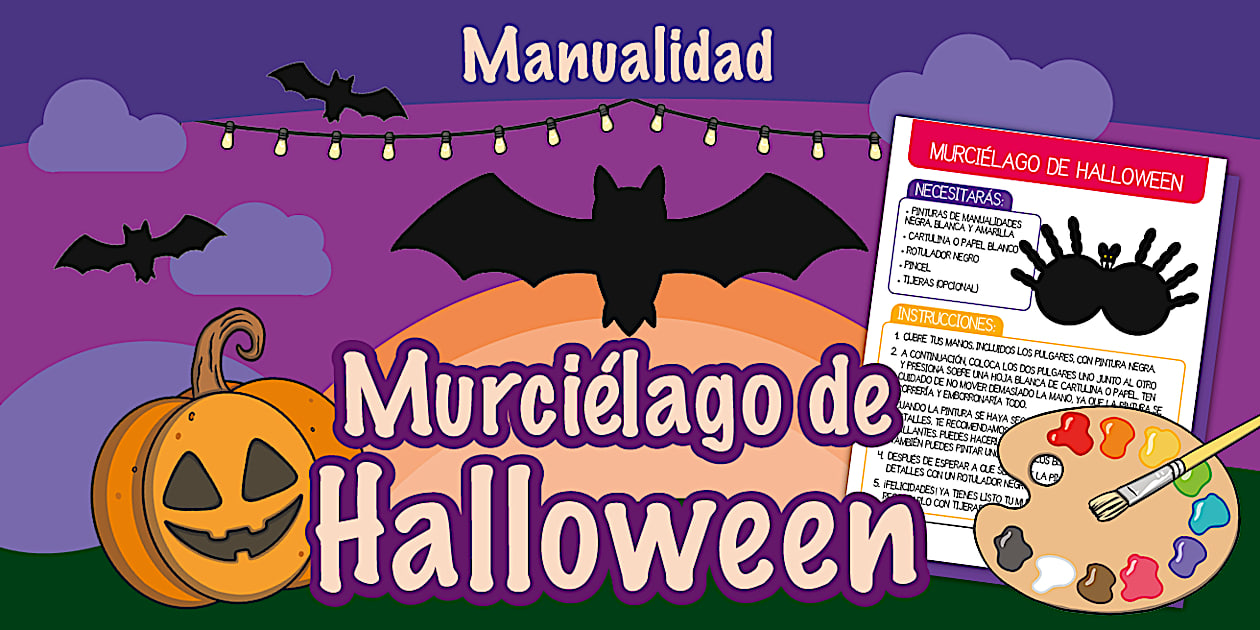 Manualidad: Murciélago de Halloween - Educación Infantil