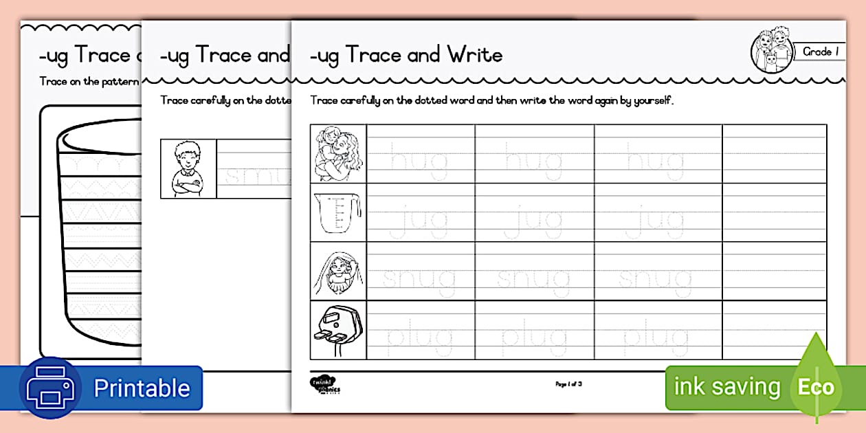 Grade 1 Trace and Write -ug pg 2 (Teacher-Made) - Twinkl