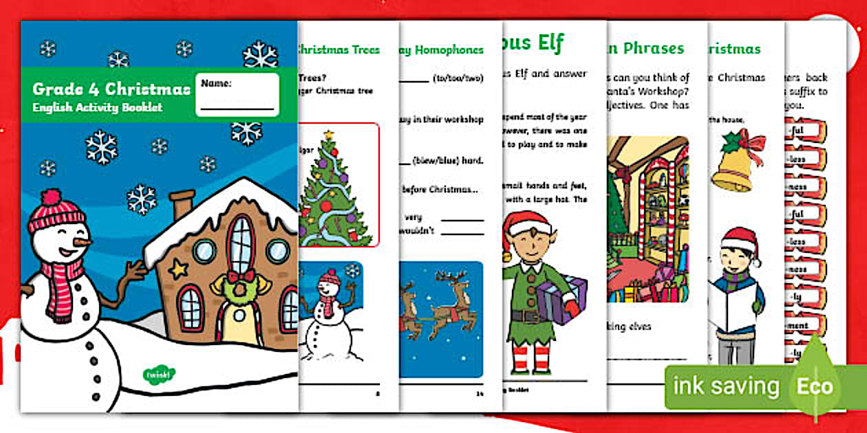 Grade 4 Christmas English Activity Booklet