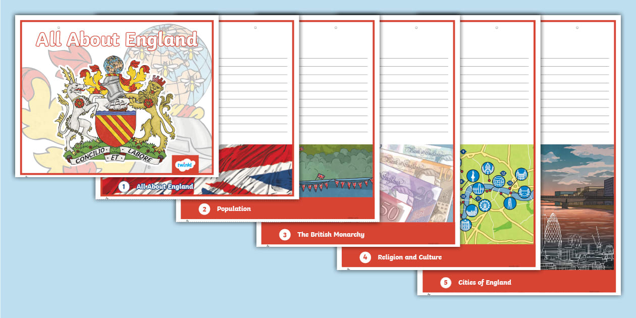 England Flipbook Template - Twinkl Geography