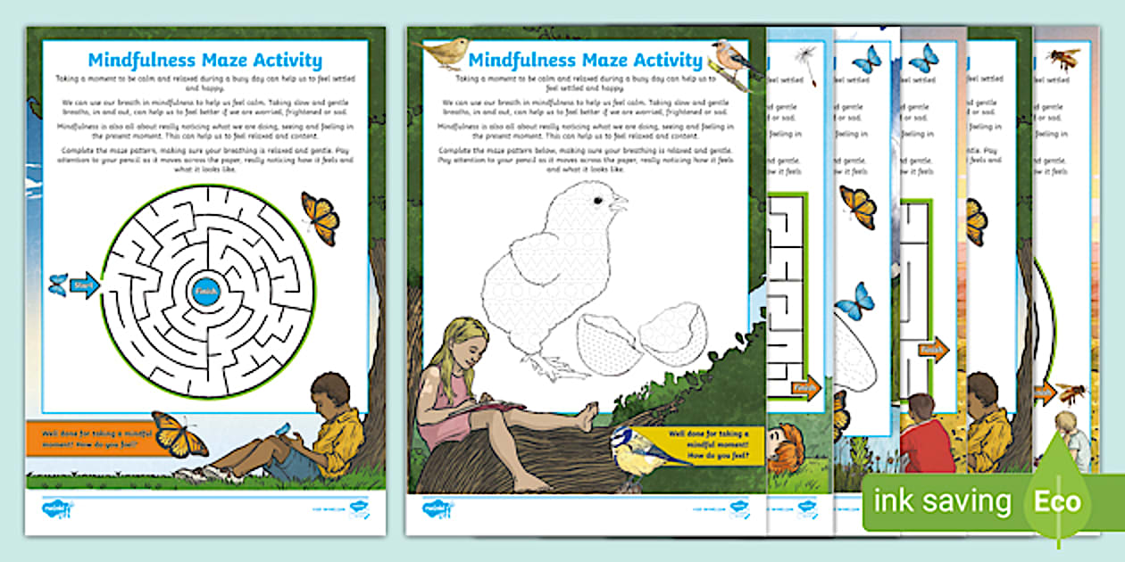Mindfulness Mazes Activity Pack - Primary Resources - Twinkl