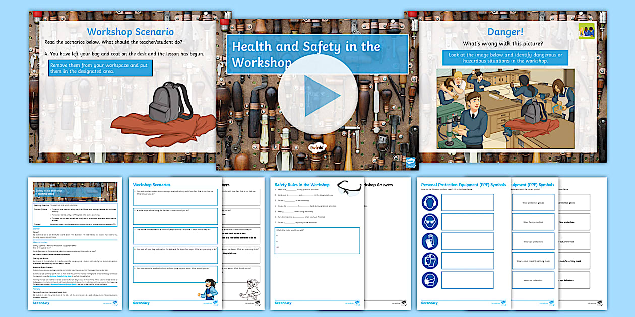 Health & Safety in the Workshop Activity Pack (teacher made)