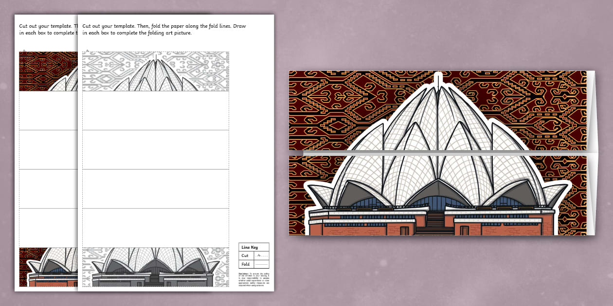 Lotus Temple Folding Art Template (Teacher-Made) - Twinkl