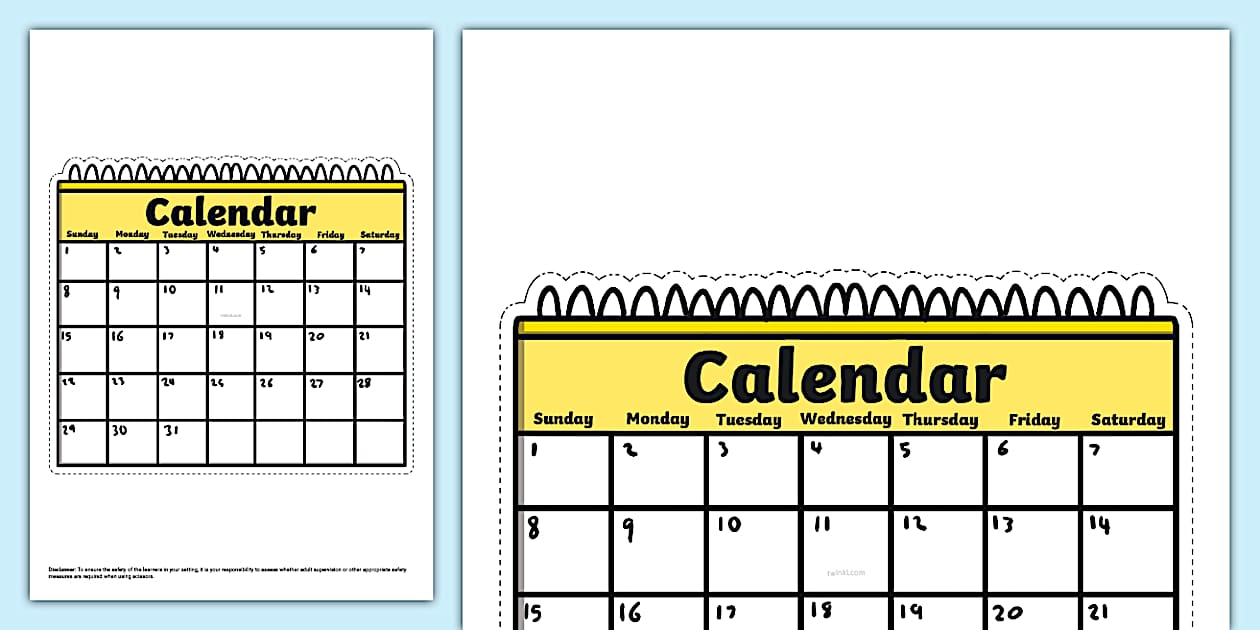 Calendar Emoticon Cut Out (teacher made) - Twinkl