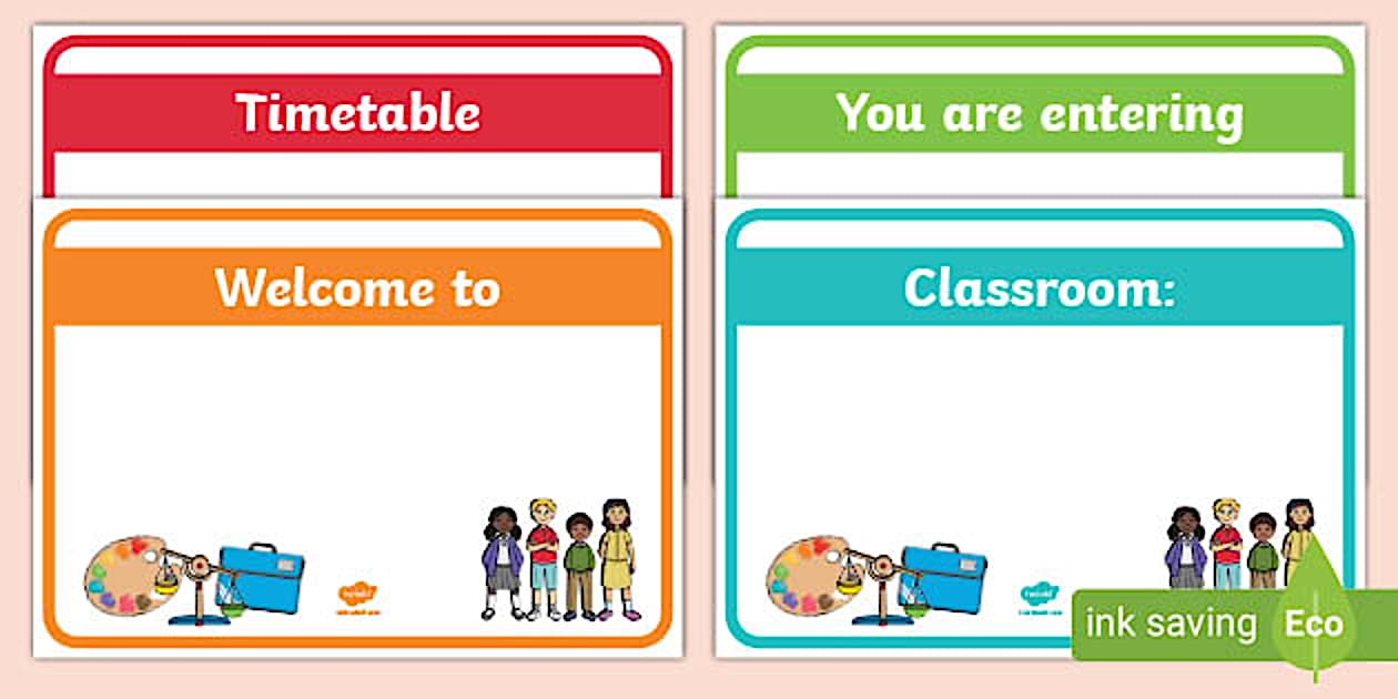 Cursive Editable Classroom Welcome Signs (Design 1) - Twinkl