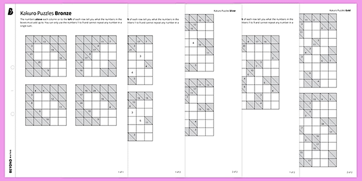 👉 Kakuro Number Puzzles | KS3 Maths | Beyond - Twinkl
