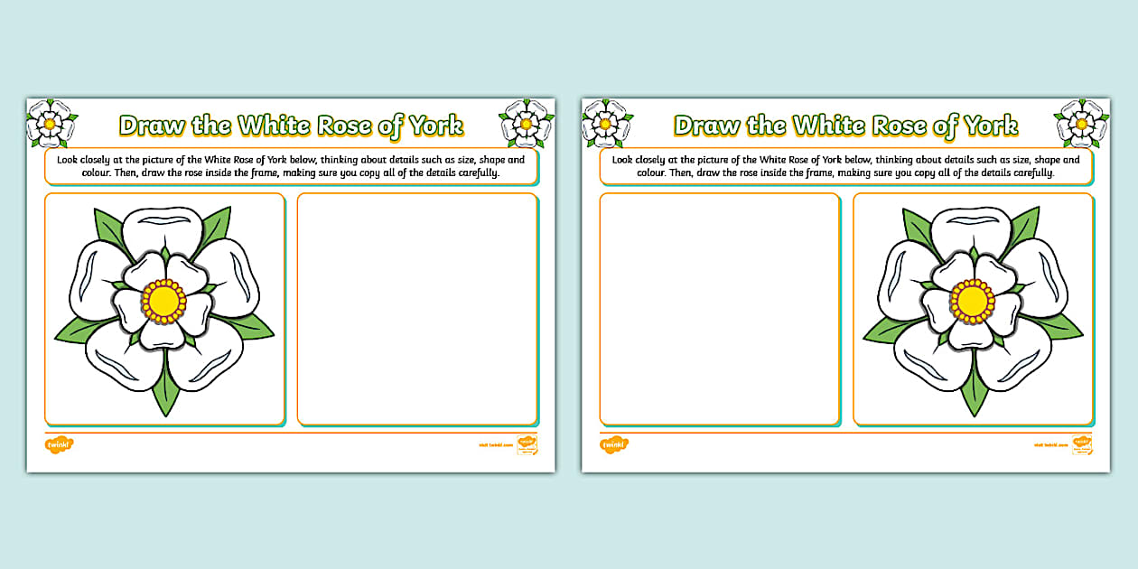 Draw the White Rose of York Worksheet (teacher made)