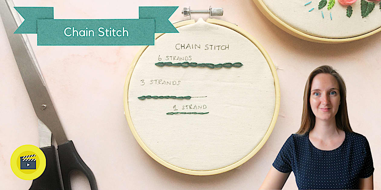 Chain Stitch Embroidery Video Tutorial (teacher made)