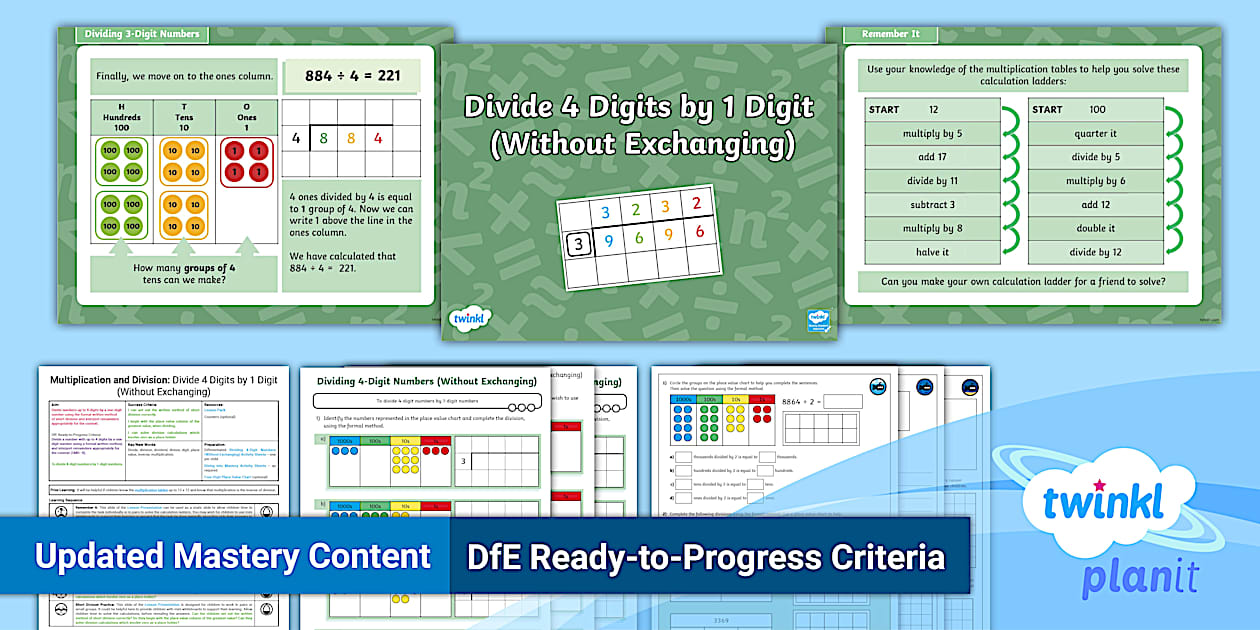 👉 Y5 Divide 4-digit numbers by 1 digit (teacher made)