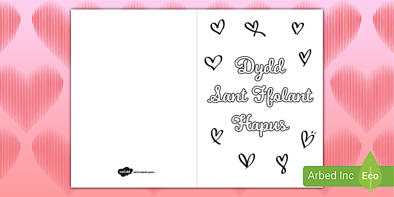 Cerdyn 1 Dydd Sant Ffolant CC3 (teacher made) - Twinkl