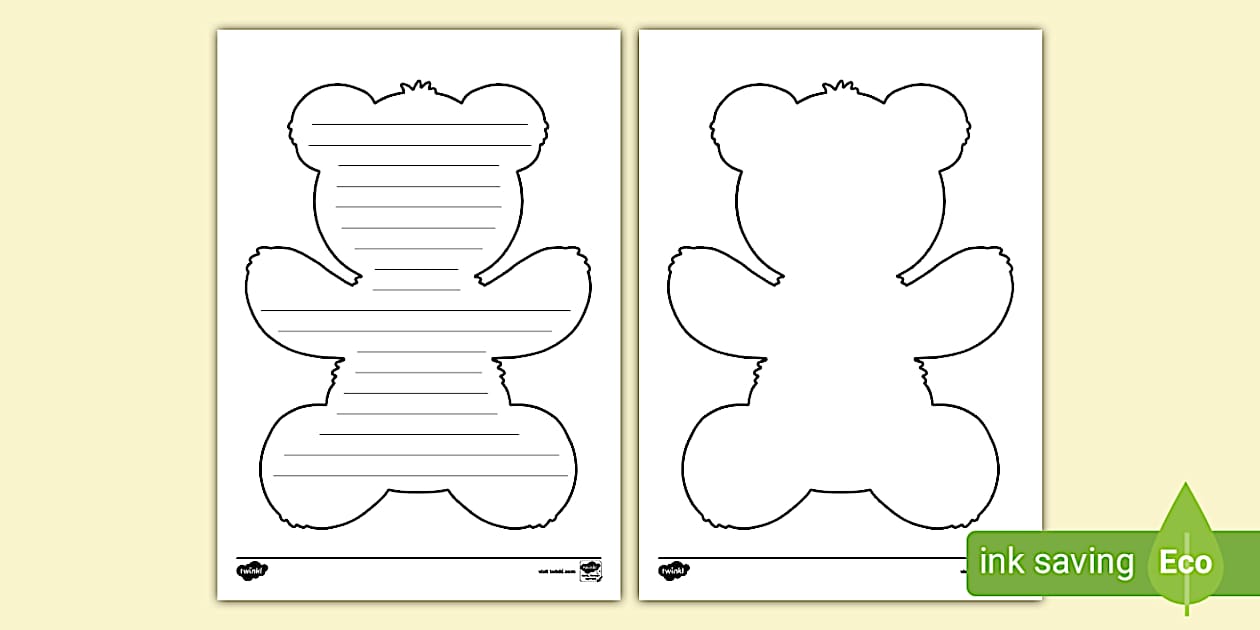 Teddy Bear Writing Template (teacher made) - Twinkl
