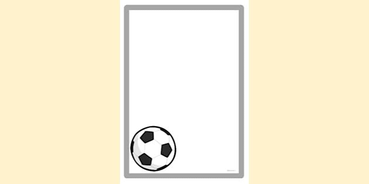 Simple Blank Football Black and White | Page Border | Twinkl