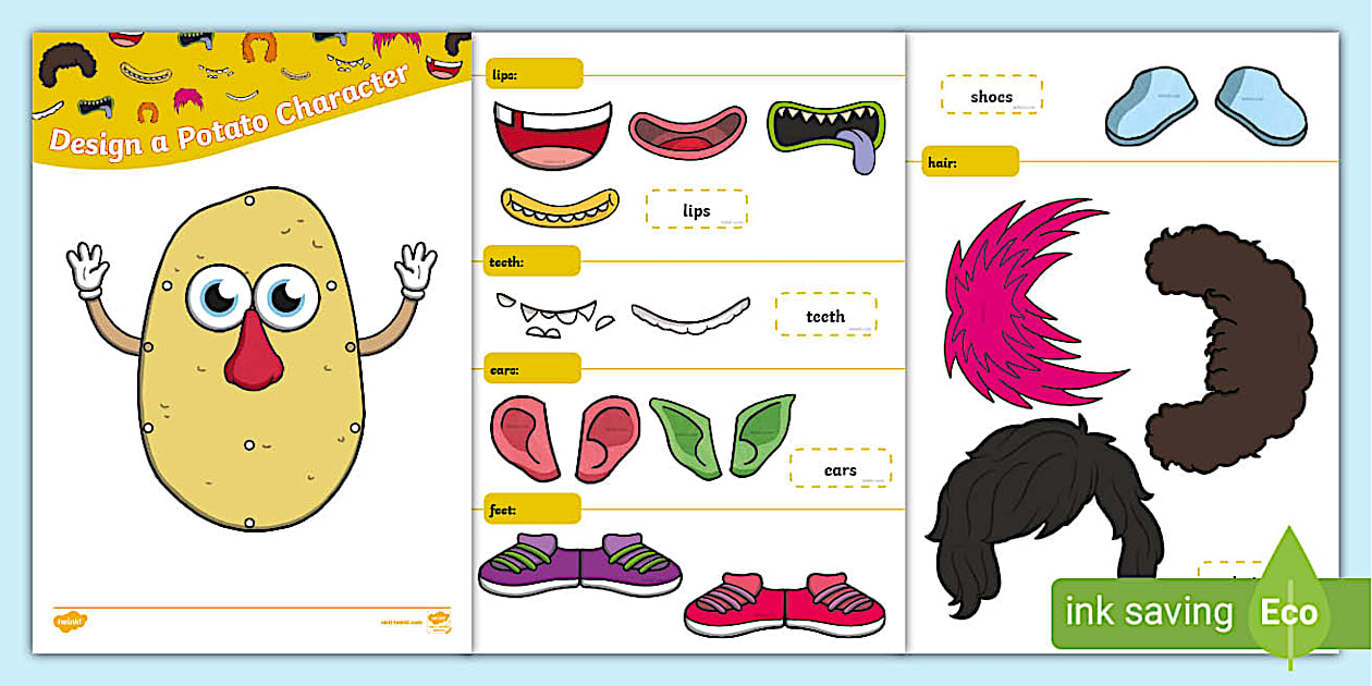 Design Your Own Potato Body Part Labelling Activity - Twinkl