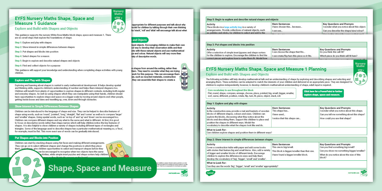 Nursery Maths Explore and Build with Shapes and Objects