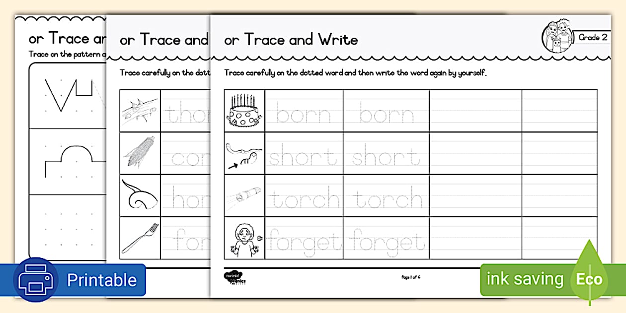 Grade 2 Phonics Trace and Write or (teacher made) - Twinkl