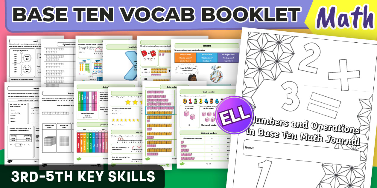 Number and Operations in Base Ten Math Book for ELL Newcomers