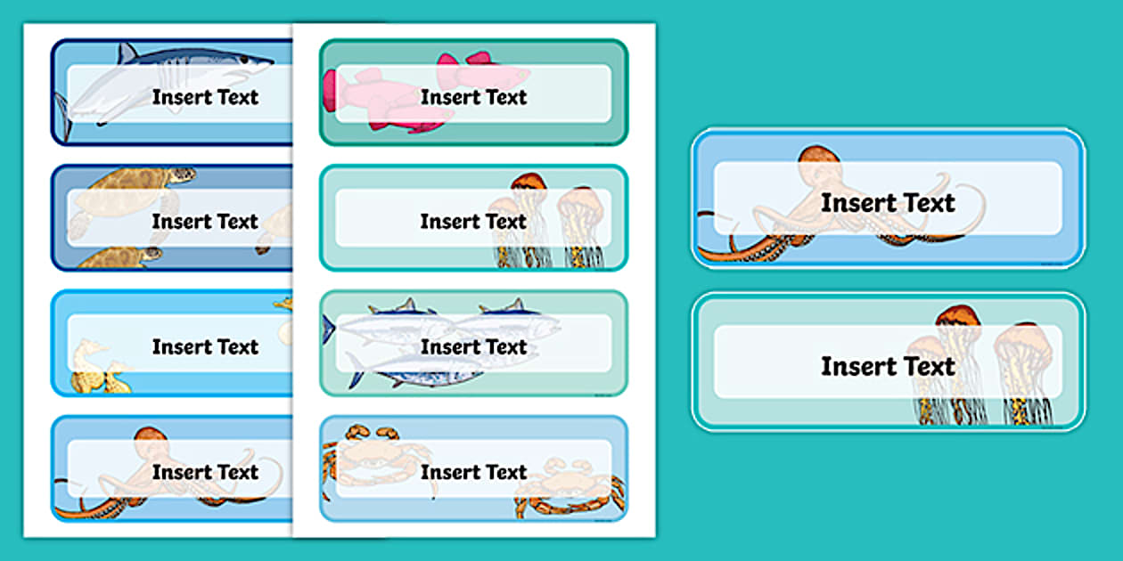 Ocean Table Name Tags (teacher made) - Twinkl