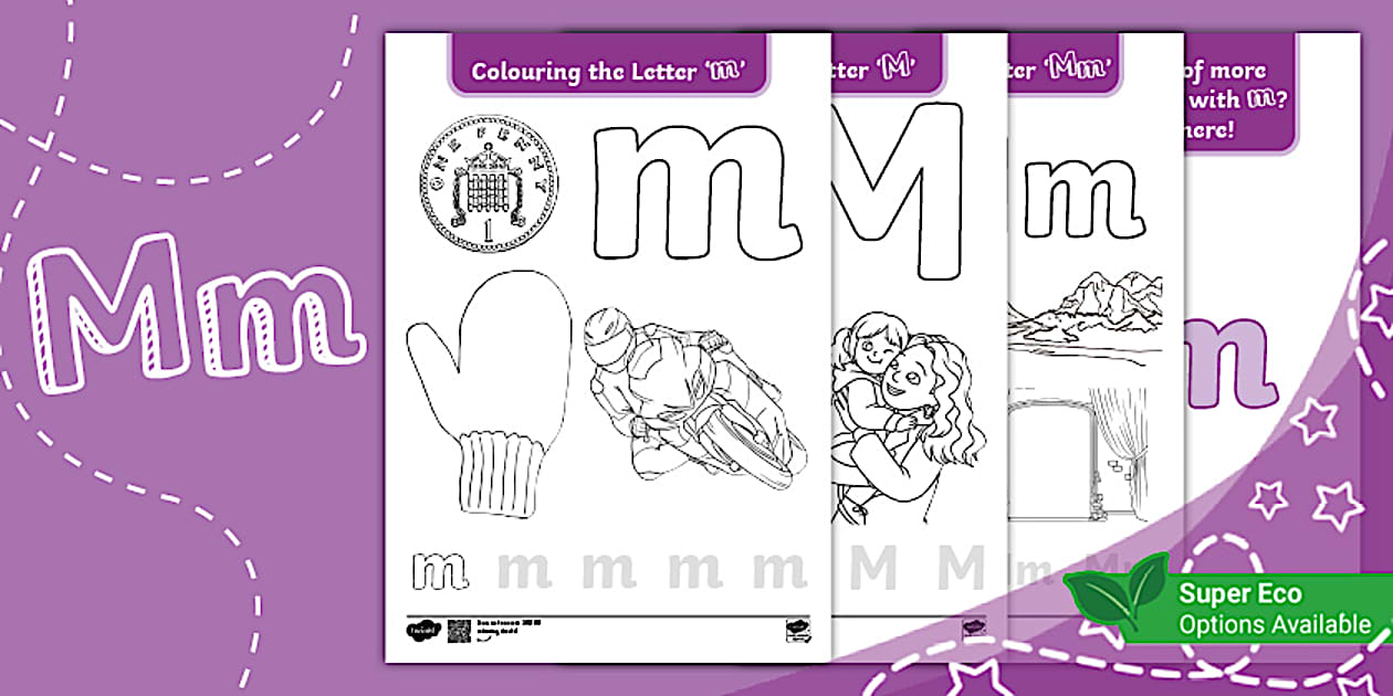 Letter M Colouring Pages (teacher made) - Twinkl