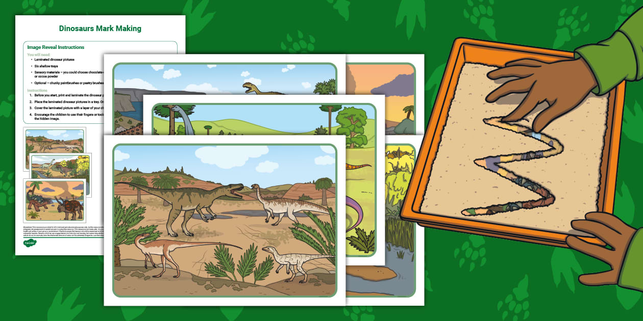 * NEW * EYFS Dinosaurs Mark-Making Image Reveal Activity | Twinkl