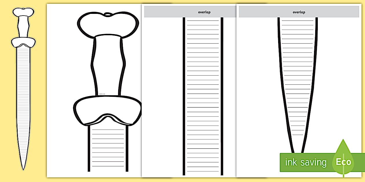 Sword Template | Poetry Writing - Twinkl